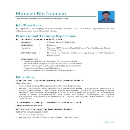 My Curriculum Vitae with Picture | PDF