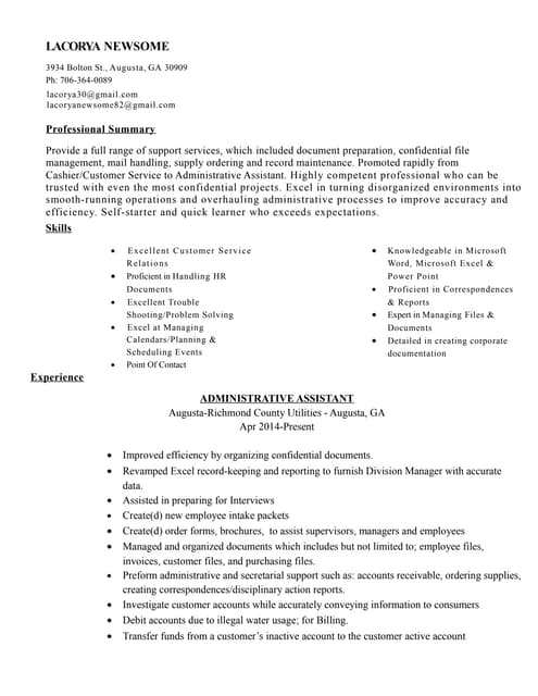 RHONDA'S RESUME REVISED | PDF