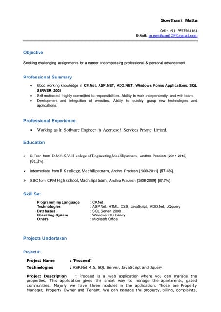 Sushma cv | DOC