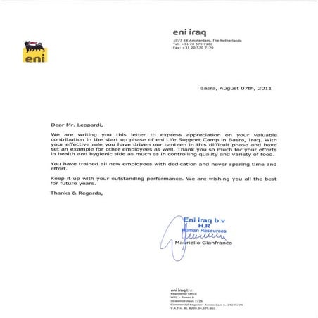 ENI REFERENCE | PDF
