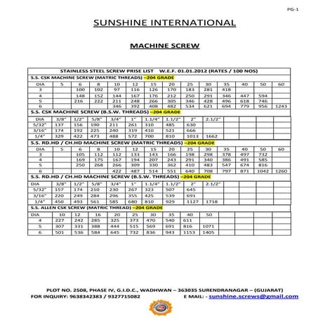 MASTER PRICE LIST | PDF