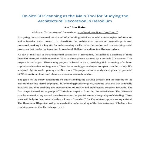 B1 asaf benhaim_archaeology_2016-abstract | PDF | Antiquing and ...