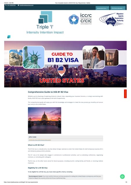 B1 B2 Visa | PPTX | Business Travel | Travel Type