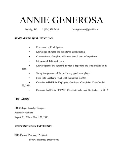 Annie Generosa presentations