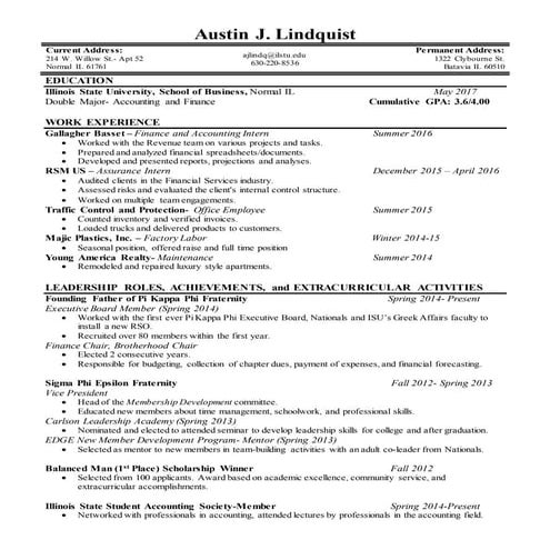Resume - Post Graduation | DOCX