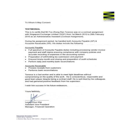 SGX and Millennia Institute Testimonals | PDF