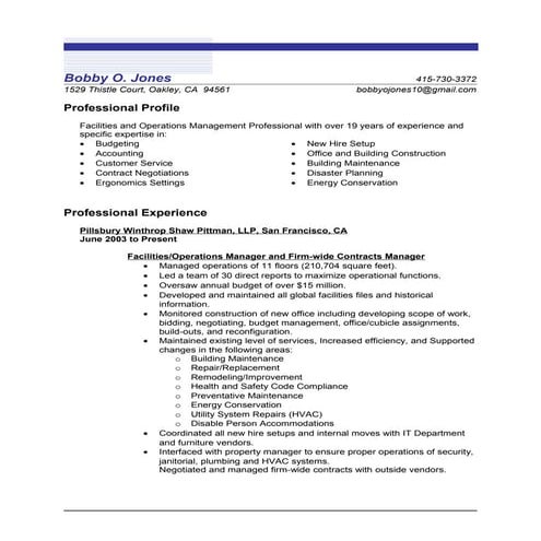 Bobby Jones resume 3(V2) | DOC | Office Property | Real Estate
