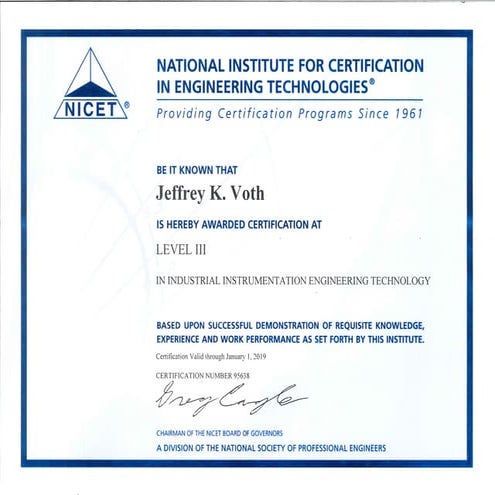 Nicet III Inst Eng Tech Cert 2016 | PPT