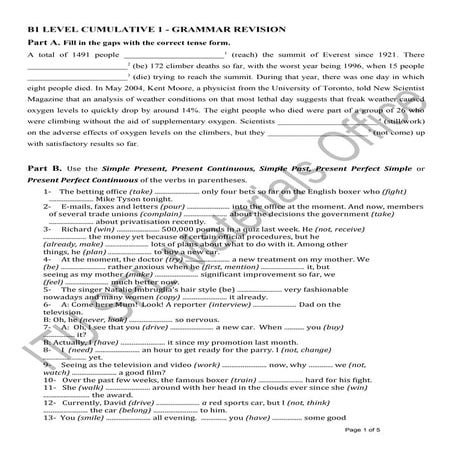 B1 cumulative 1 grammar revision | DOC