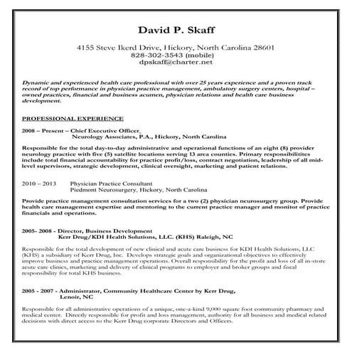 David P. Skaff CV | DOC