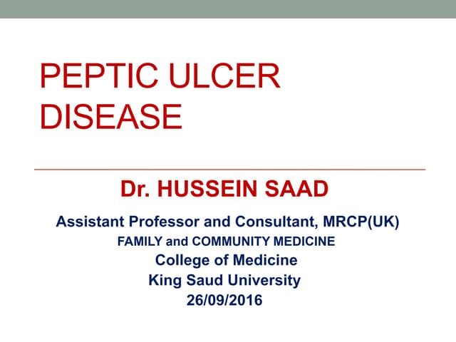 Management of Acute Exacerbation of Peptic Ulcer Disease (PUD) | PDF