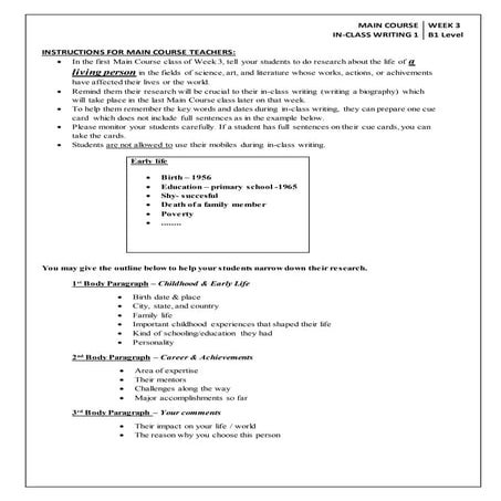 B1 in class writing 1 | PDF