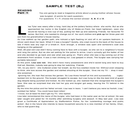 B2 sample with keys | PDF