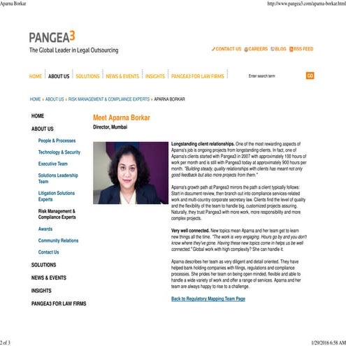 Aparna Borkar - Pangea3 Website Bio | PPT