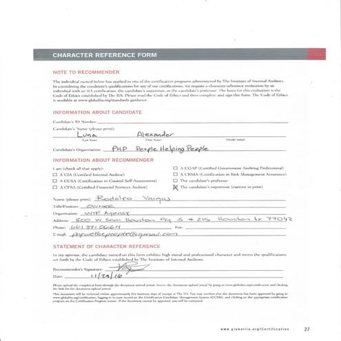 Character Reference | PDF
