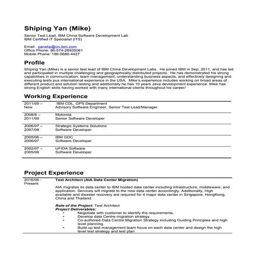 CV_Mike Yan | PDF