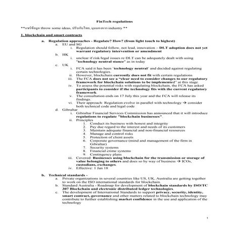 B21: BOT Knowledge Sharing | FinTech Regulations - Speaking Notes | PDF