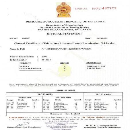 AL and OL Certificates | PDF