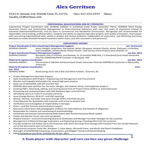 G Alex Gerritsen Resume 02152016 | PDF
