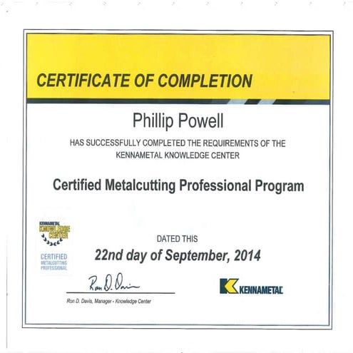 Kennametal's CMP Course | PPT