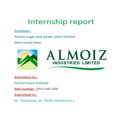 almoiz internship report | PDF
