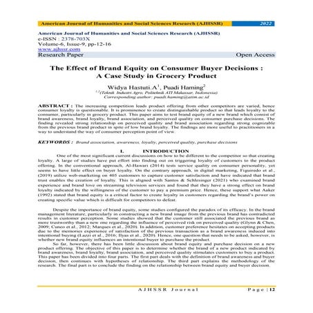 The Effect of Brand Equity on Consumer Buyer Decisions : A Case Study ...