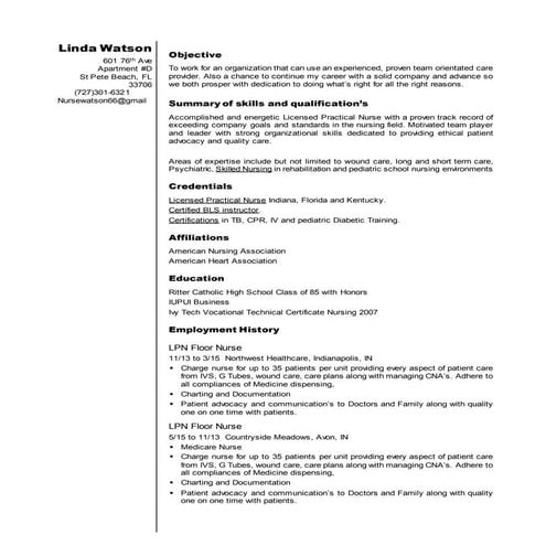 Linda Watson Resume | DOCX