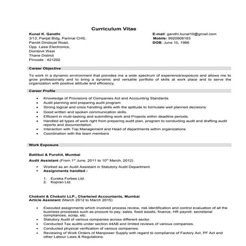 CV Kunal Gandhi | DOC