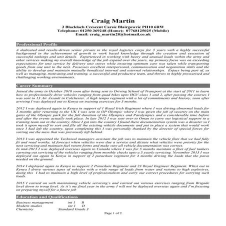 CV- Craig Martin 2015 | DOC