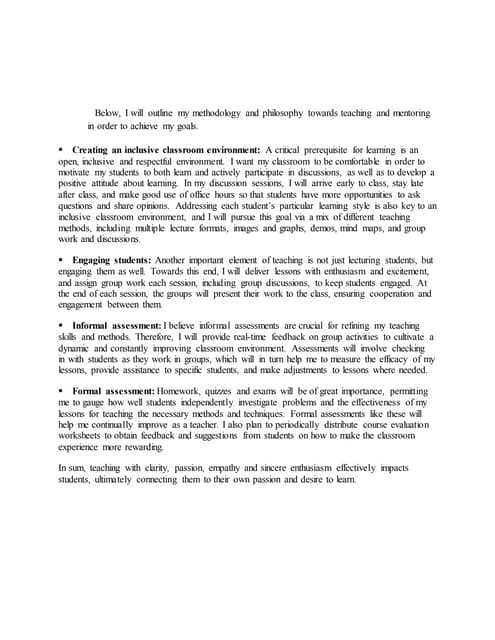 MY TEACHING PHILOSOPHY | PDF