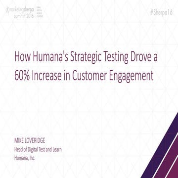 2016 MarketingSherpa Summit - Mike Loveridge | PPT