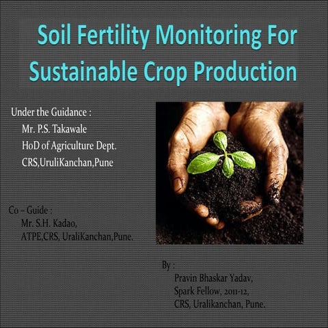 Soil Fertility Monitoring For Sustainable Crop Production1 | PPT