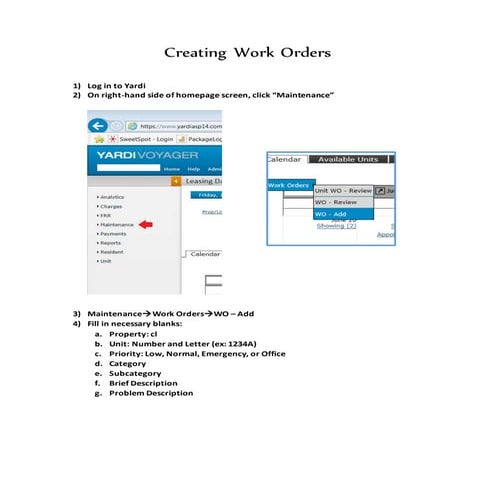 Creating Work Orders | DOCX | Logistics | Business