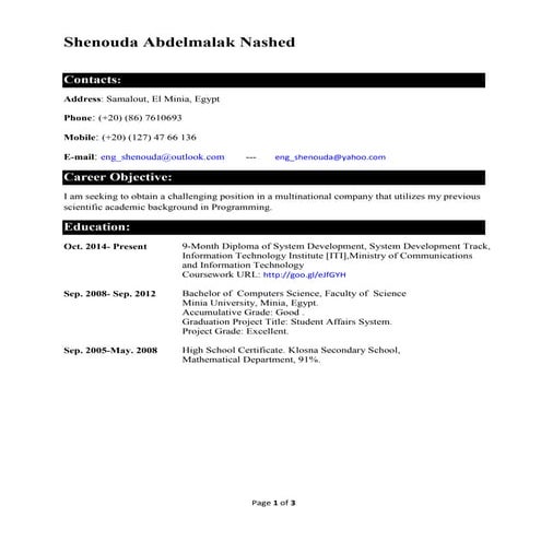 Shenouda Abdelmalak _CV | PDF