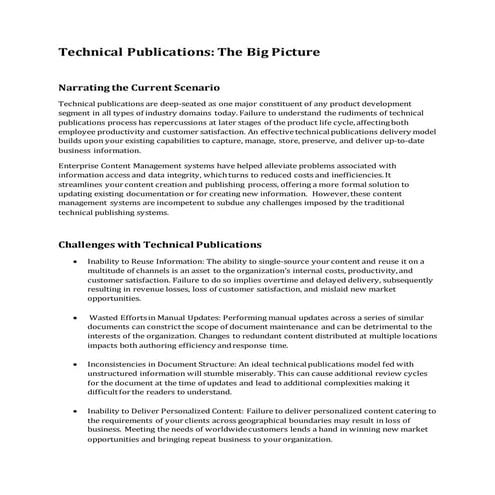 Technical Publications Current Challenges | DOCX
