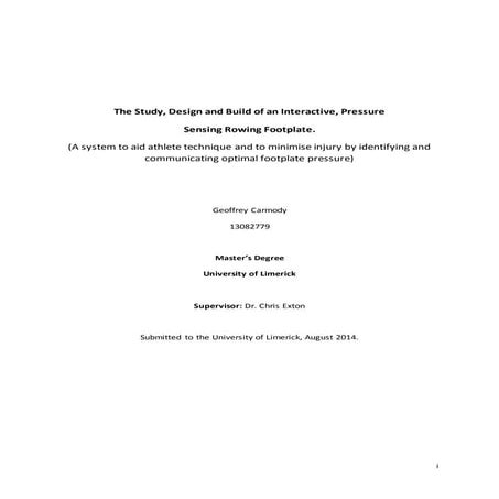 Rowing Footplate Pressure System | PDF