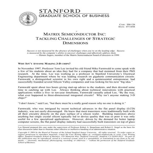 Stanford Case Study A | PDF