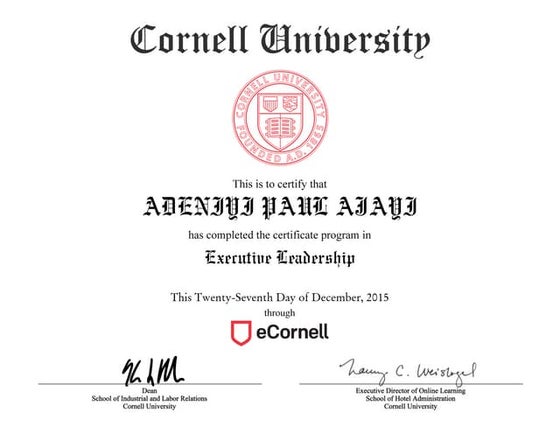 PAUL AJAYI RESILIA Certificate | PDF