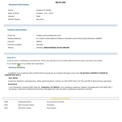 Charles M. Warren - resume | DOC