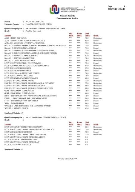 Academic Transcripts | PDF