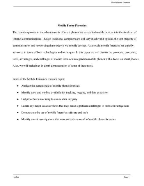 Mobile forensics | PPT