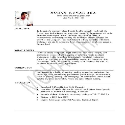 CV Mohan Jha | PDF
