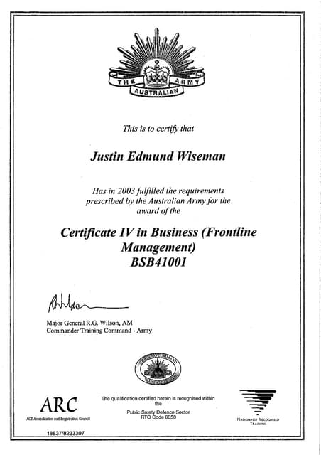 Wiseman,J CERT IV WHS | PDF