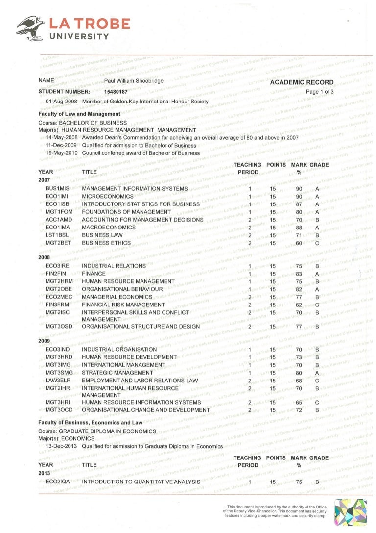 PWS - Academic Record