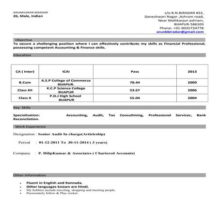 Arunkumar- Resume 1 | DOC