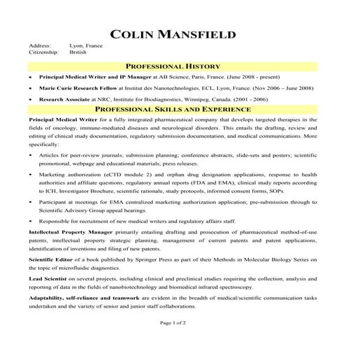 Colin Mansfield presentations
