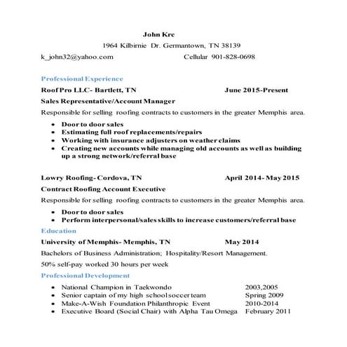 John Krc Professional Resume | PDF