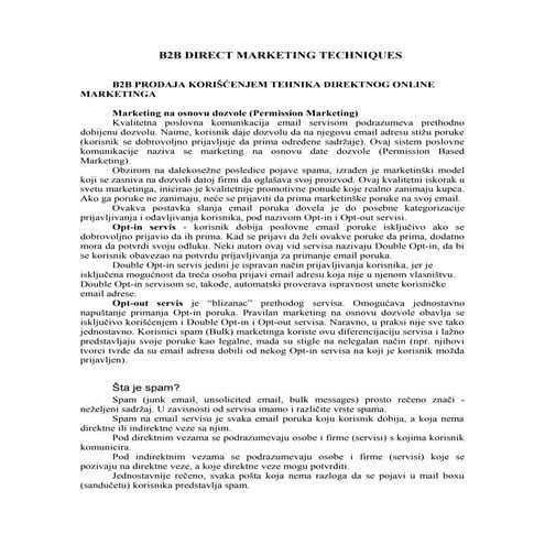 Seminarski diplomskipromocija direktni-marketing | PDF