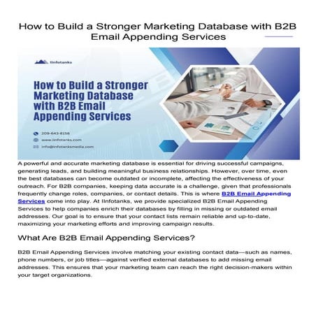 How to Build a Stronger Marketing Database with B2B Email Appending Services | PDF | Email ...