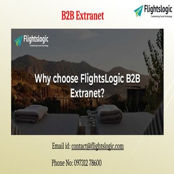 B2B Extranet | B2B Travel Booking System | PPTX